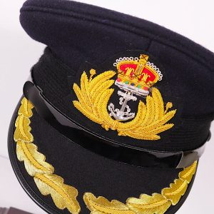 WW2 BRITISH NAVY OFFICER VISOR HAT GOLD BRAID CAP MILITARY 59cm LGE ...
